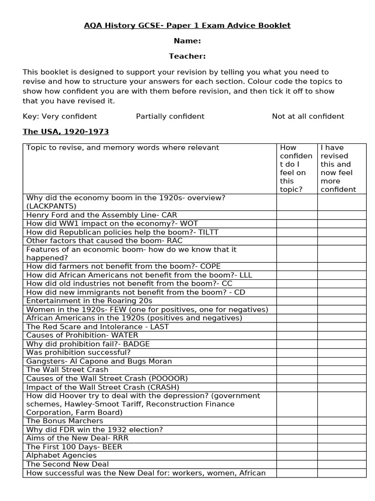 Paper 1 Knowledge and Exam Advice | PDF | Vietnam War | Korean War