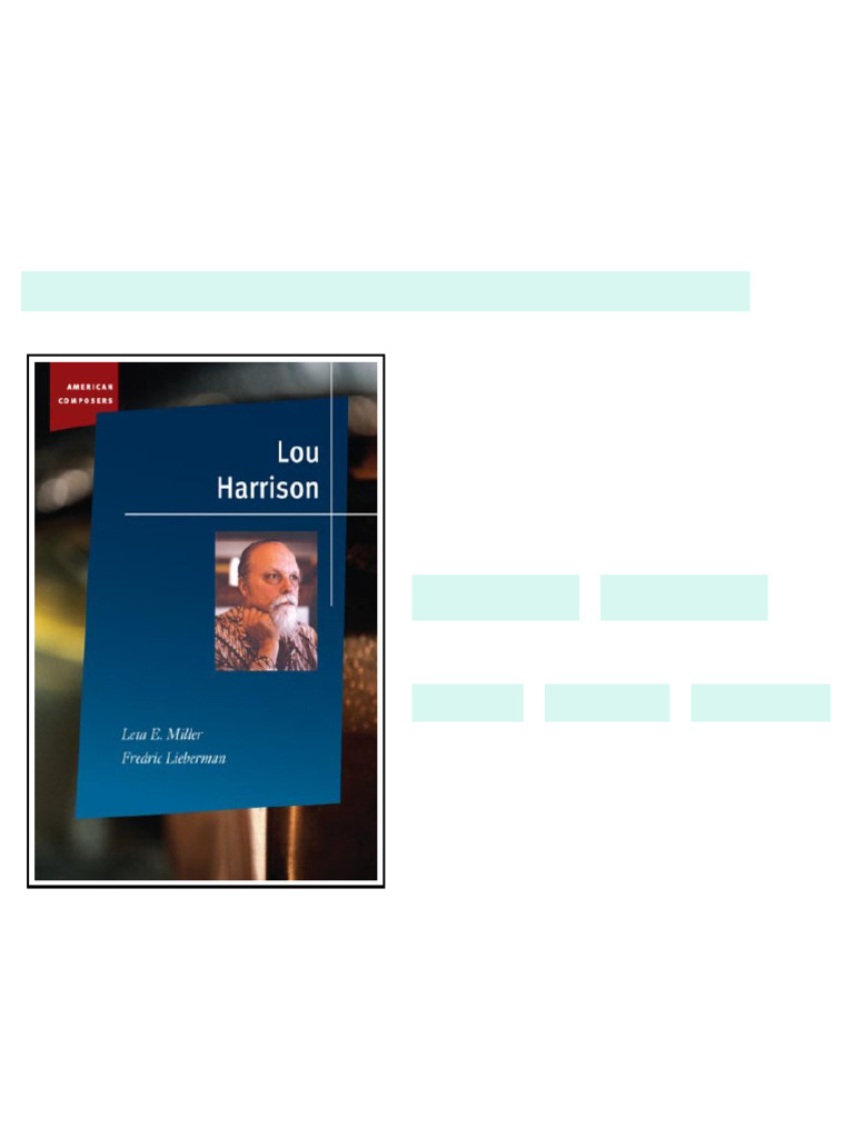 (Ebook) Lou Harrison by Fredric Lieberman, Leta E. Miller ISBN ...