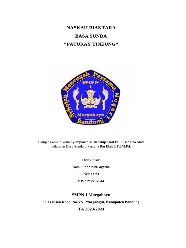Biantara Paturay Tineung Basa Sunda | PDF