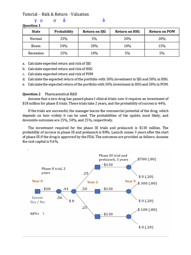 Bài Tập_Rủi Ro & Định Giá | PDF | Bonds (Finance) | Yield (Finance)