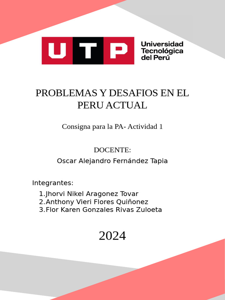 Problemas y Desafios en El Peru Actual Ta01 | PDF | Perú | Teoría de la ...
