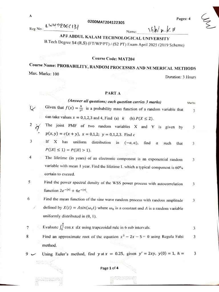 s4 Maths Question Paper | PDF