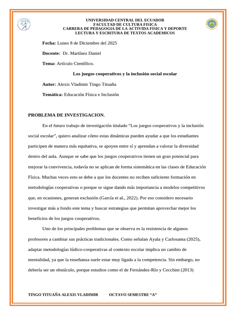 Tingo_alexis_resumen Articulo Cientifico 1_lectura y Escritura de ...