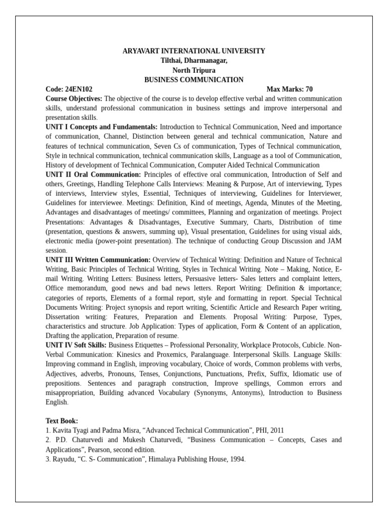 24en102 Business Communication | PDF | Communication | Information