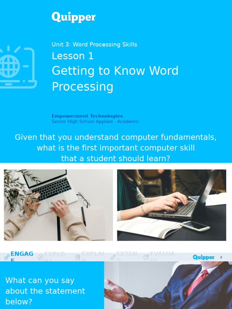 Lesson 1 - Getting to Know Word Processing Ppt | PDF | Word Processor | Page Layout