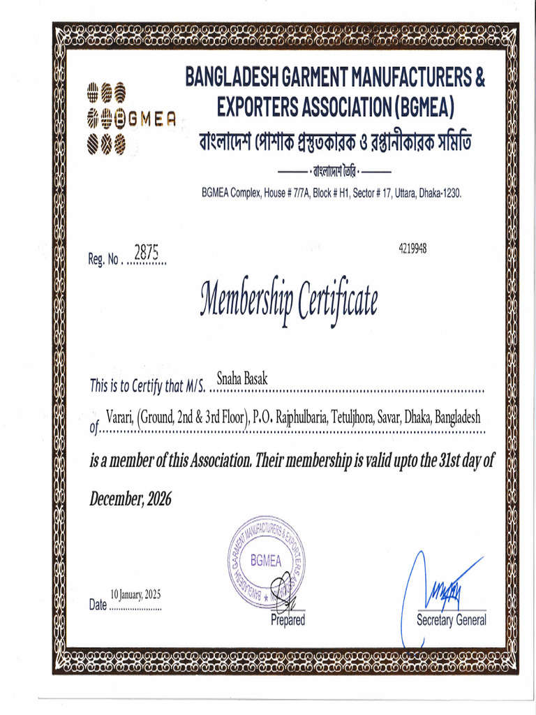 DWL BGMEA Membership 2023 2 | PDF