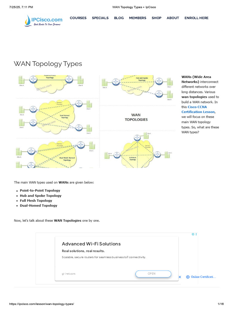 WAN Topology Types Explained | PDF | Network Topology | Data Transmission
