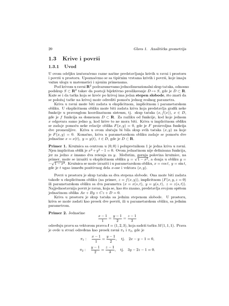 Krive I Povrsi | PDF