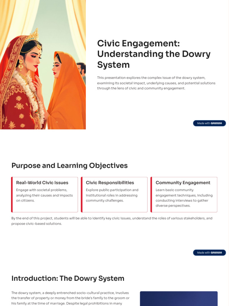 Civic Engagement Understanding the Dowry System | PDF | Governance ...