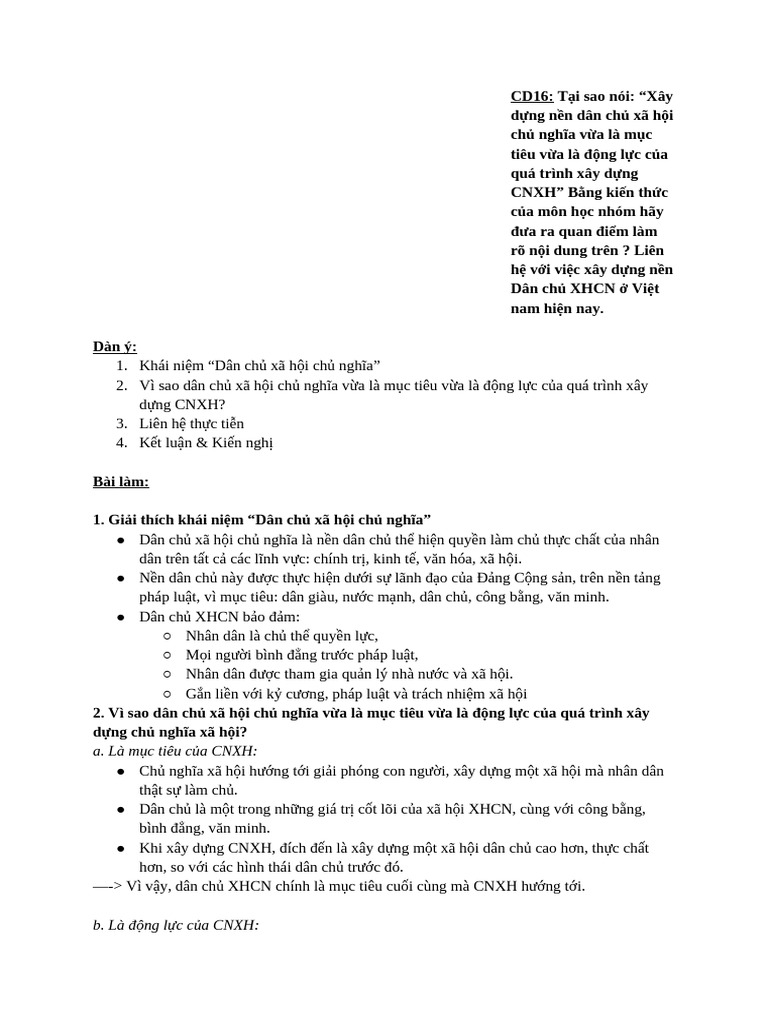 CD16_ Tại sao nói_ “Xây dựng nền dân chủ xã hội chủ nghĩa vừa là mục ...