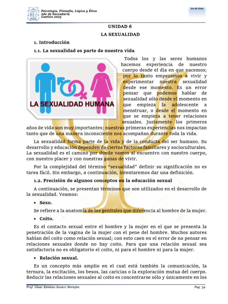 TEXTO PSIC-2 SEC_U6 | PDF | La sexualidad humana | Infección transmitida sexualmente