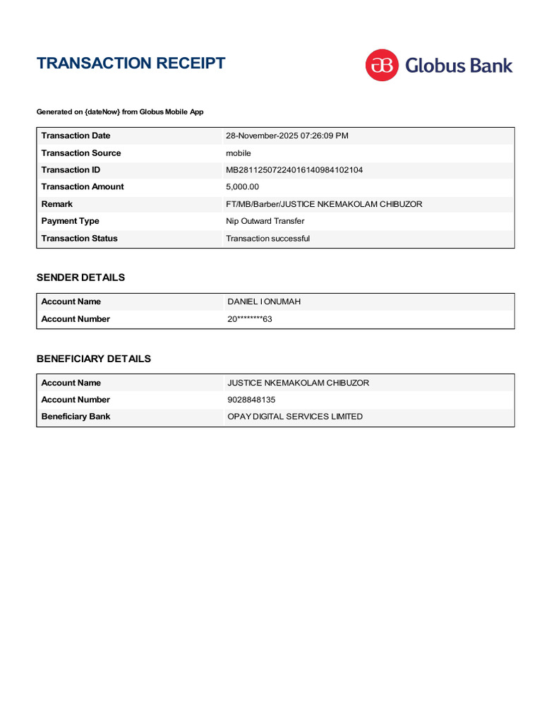 Mobile Transaction Receipt - 28 Nov 2025 | PDF
