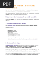 Check-list pour organiser des réunions | PDF | Compétence (Ressources ...