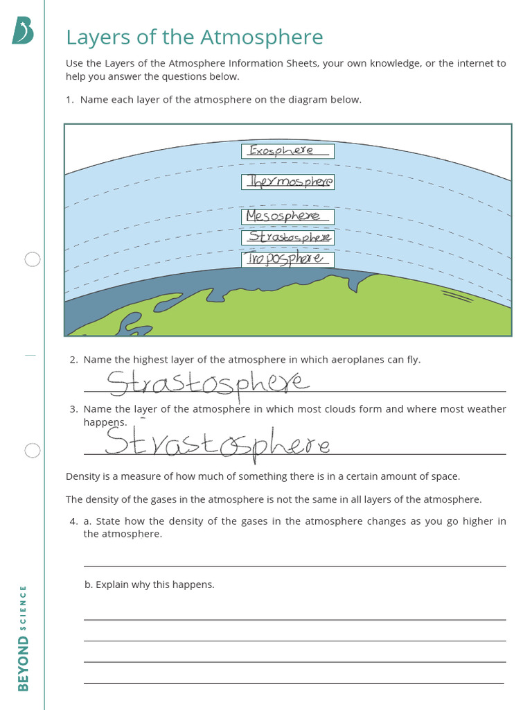 Layers of the Atmosphere Worksheet_251112_173549 | PDF