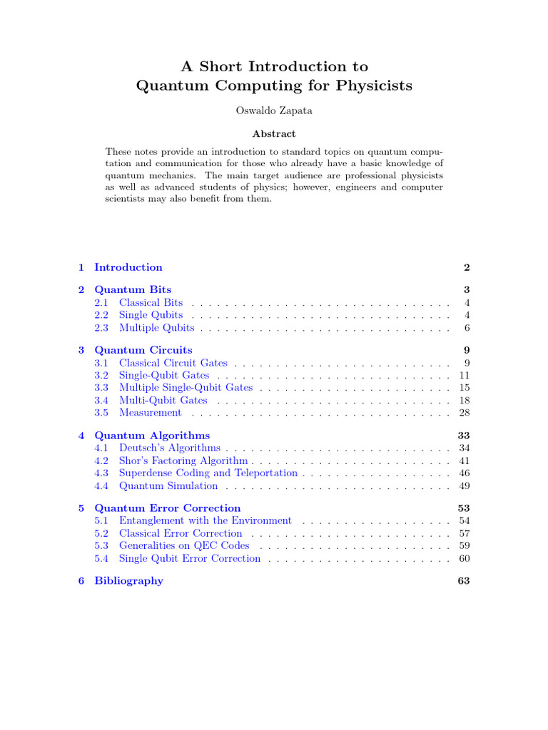 Quantum Computing for Physicist 1 (66 pages) | PDF | Logic Gate ...