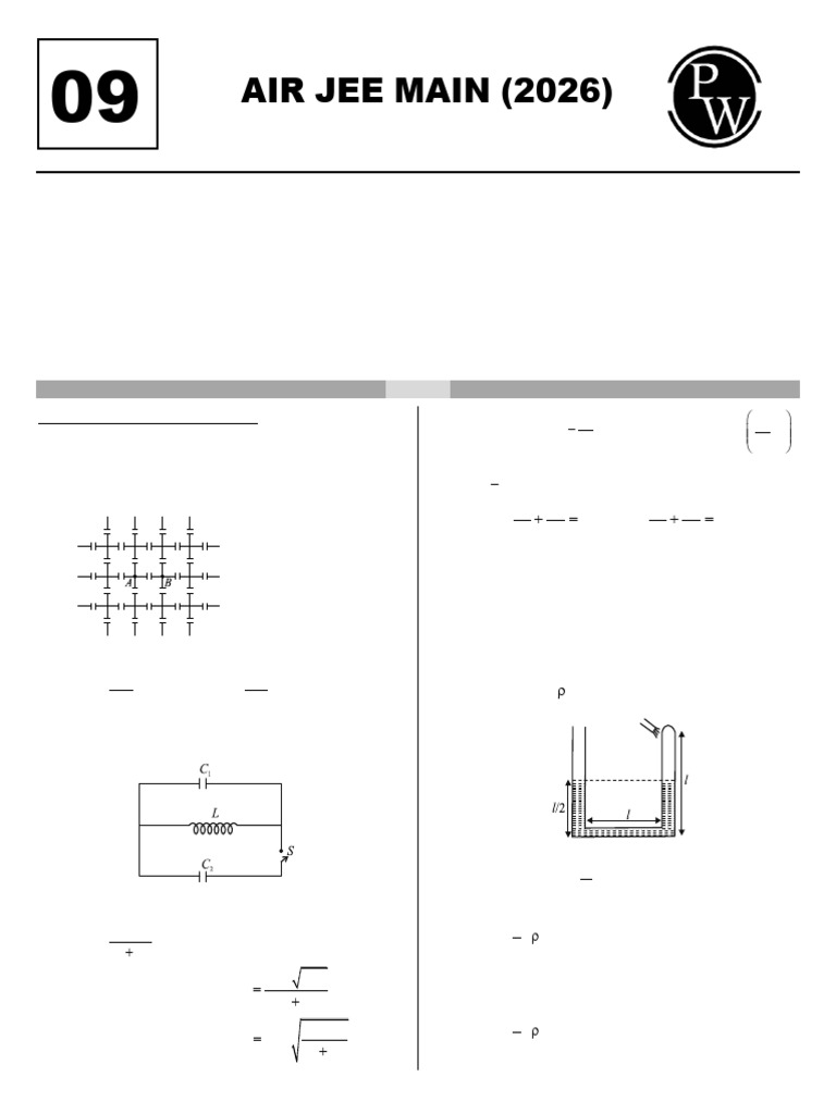 Air Jee Main (2026)-Paper-09 | PDF | Electron | Chemical Reactions