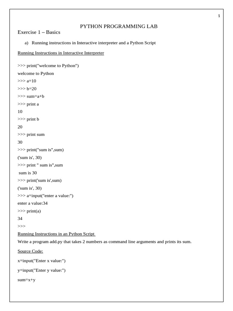 python lab manual | PDF | Filename | Parameter (Computer Programming)