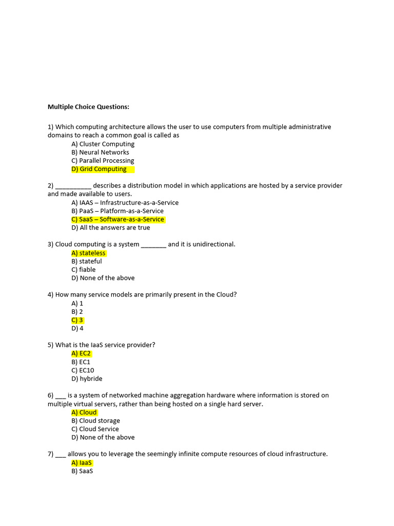CC | PDF | Cloud Computing | Software As A Service
