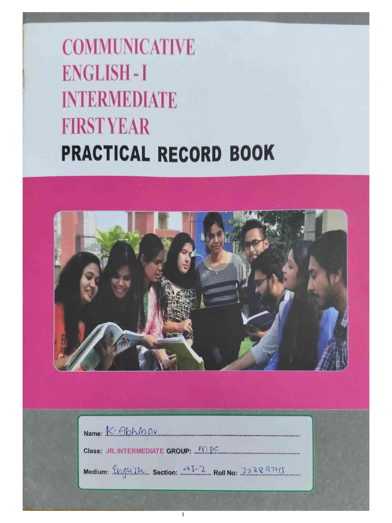 1st Year English Record Book | PDF