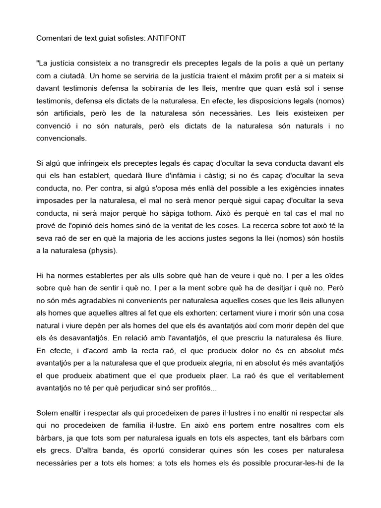 Comentari Antifont PROVA DEFINITIVA | PDF