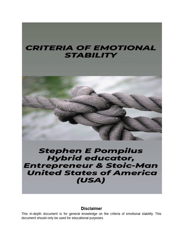Understanding Emotional Stability Factors | PDF | Psychological ...