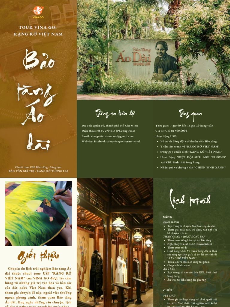 TOUR 2 BẢO TÀNG ÁO DÀI - KDL SINH THÁI SONG LONG | PDF
