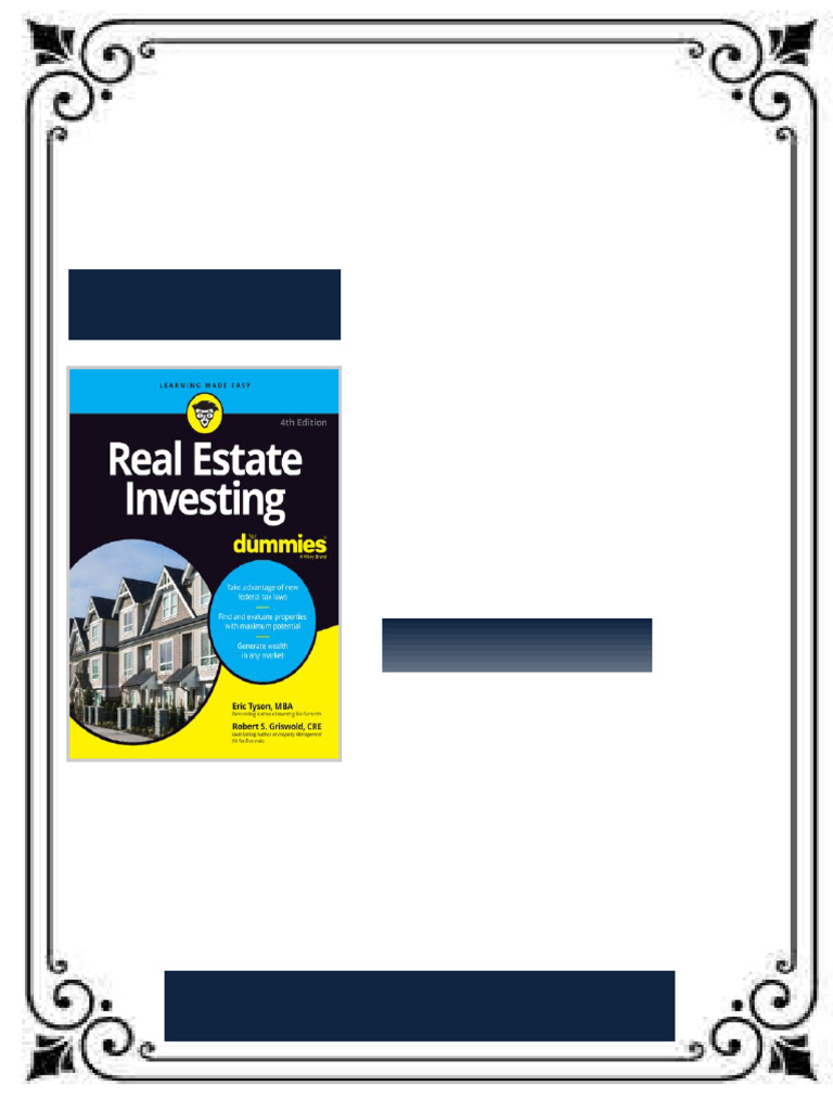 Real Estate Investing For Dummies 4th Edition Eric Tyson eBook early preview pdf | PDF