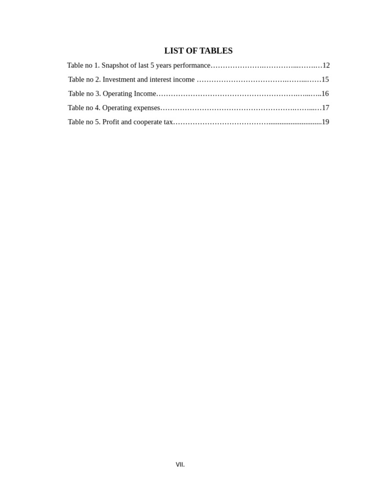 Financial Performance Overview Tables | PDF
