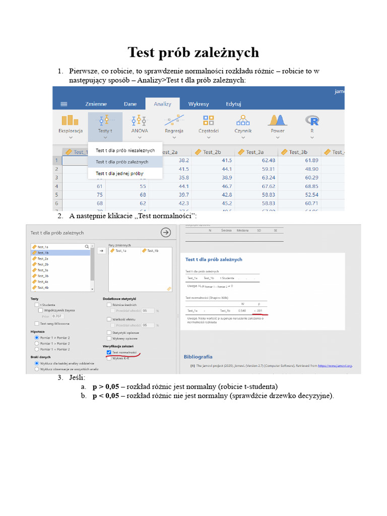 Test Prób Zależnych | PDF
