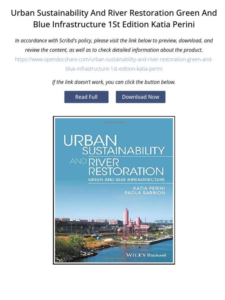Urban Sustainability and River Restoration Green and Blue ...