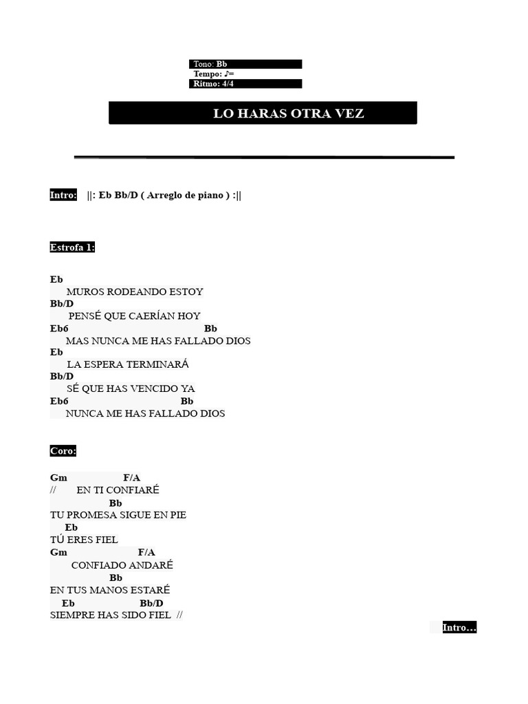 Lo Harás Otra Vez - Elevation Worship | PDF