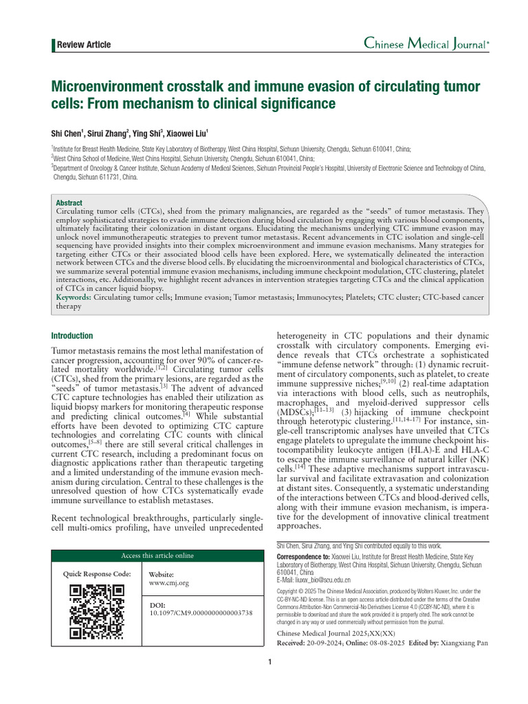 Microenvironment Crosstalk and Immune Evasion Of.1685 | PDF | Platelet ...