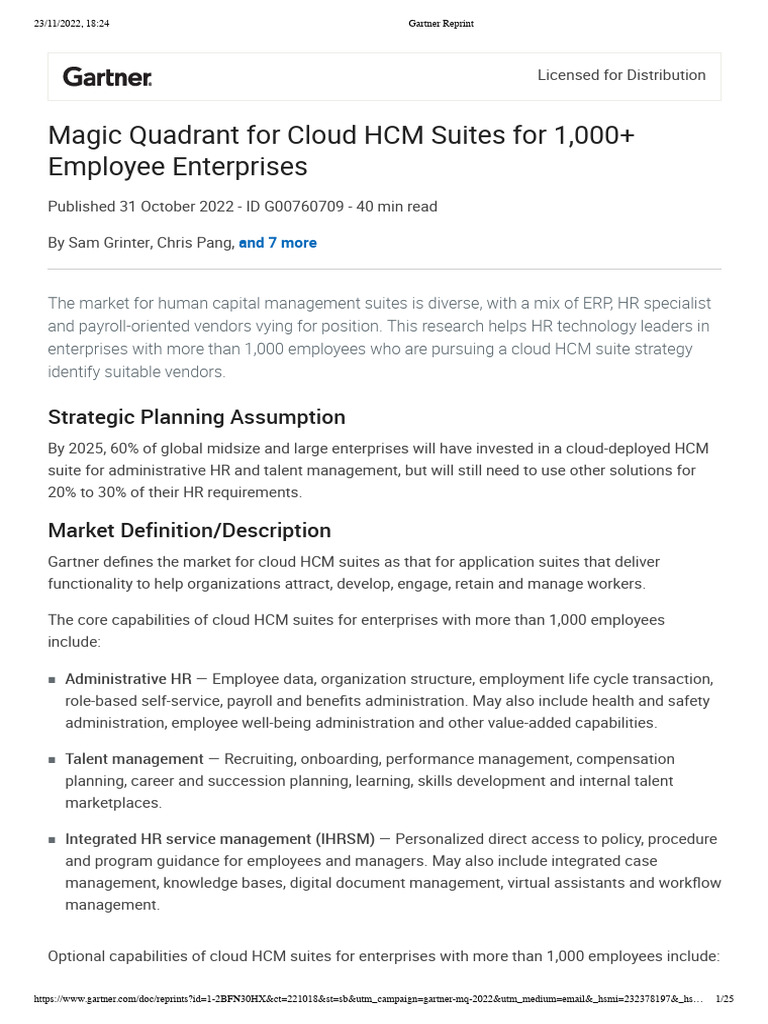 Gartner Reprint | PDF | Human Resource Management | Cloud Computing
