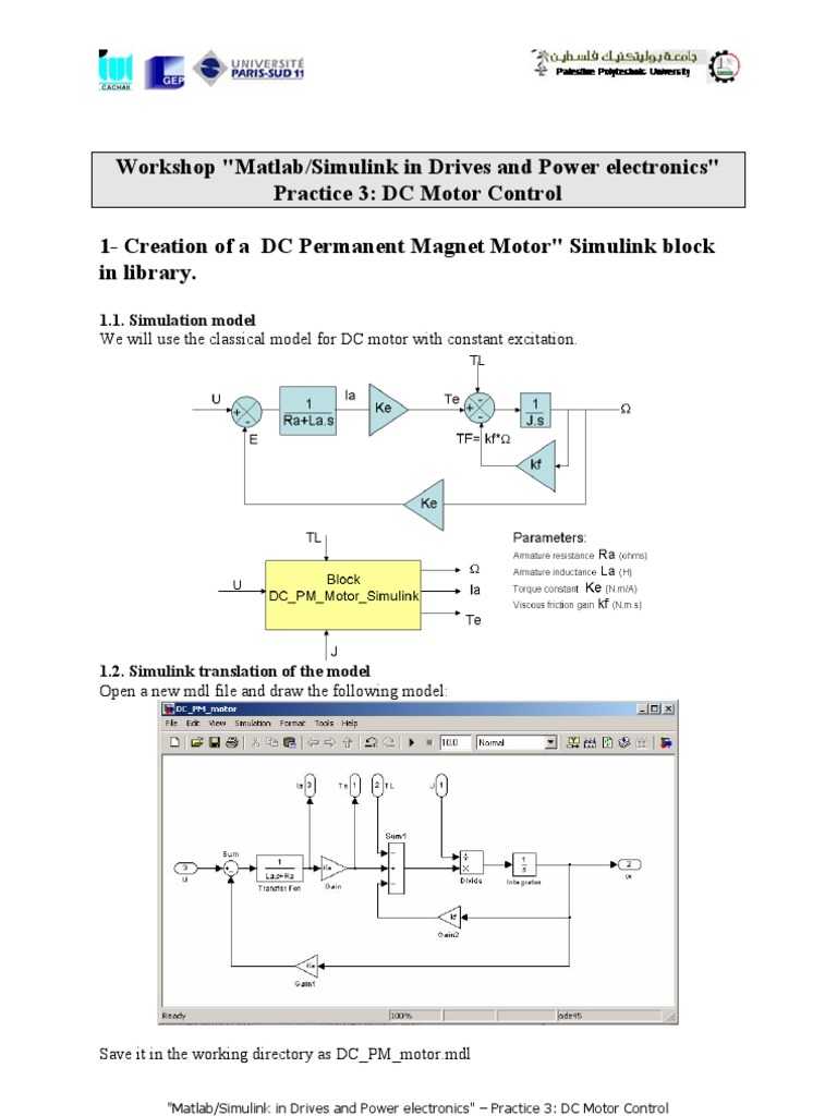 DC Motor Control with Matlab/Simulink | PDF | Power Electronics ...