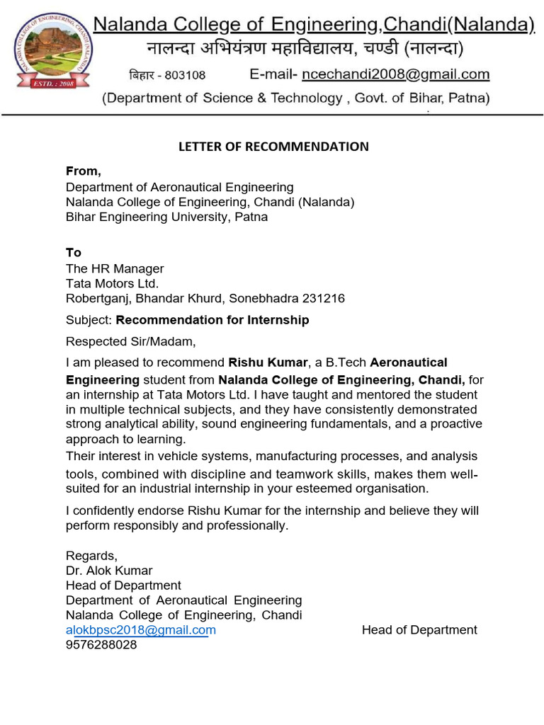 Letter of Recommendation-1.PDF | PDF | Engineering | Academic ...