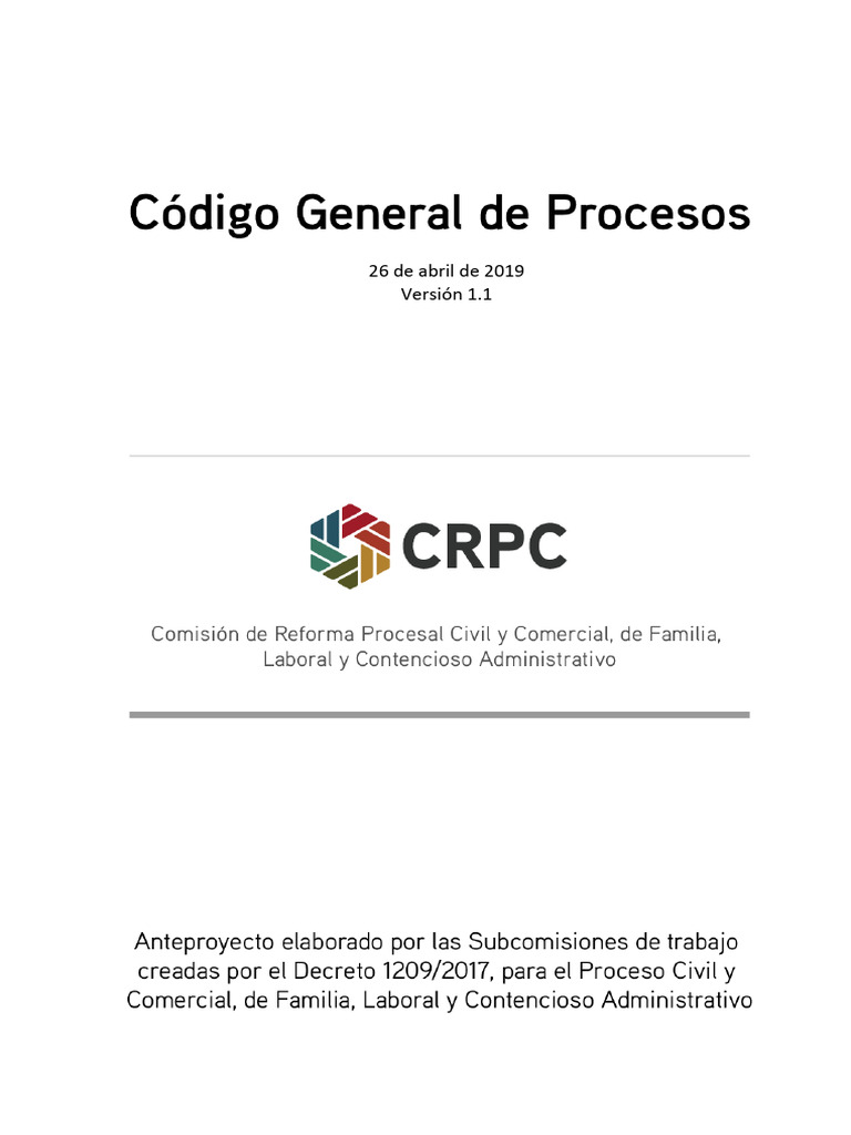Proyecto de Codigo General Del Proceso Chubut | PDF | Mediación | Arbitraje
