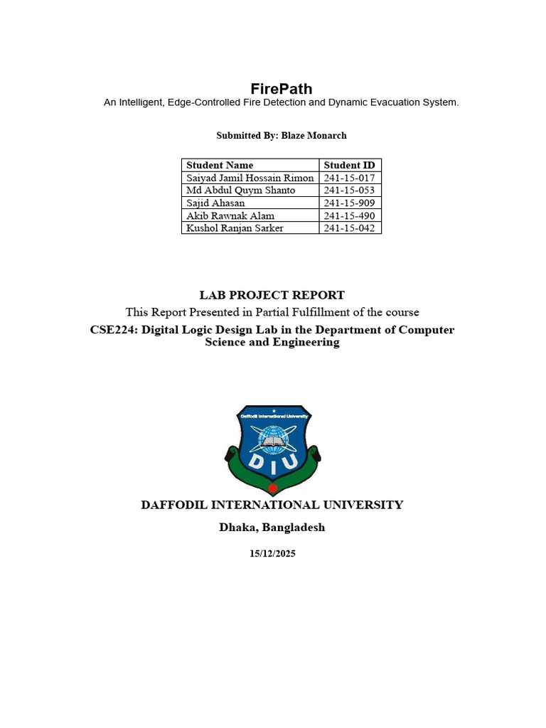 FirePath DLD project report | PDF | Analog To Digital Converter | Databases