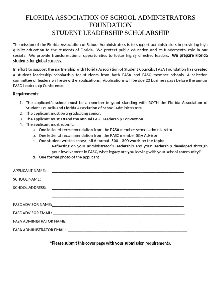 Florida Student Leadership Scholarship | PDF
