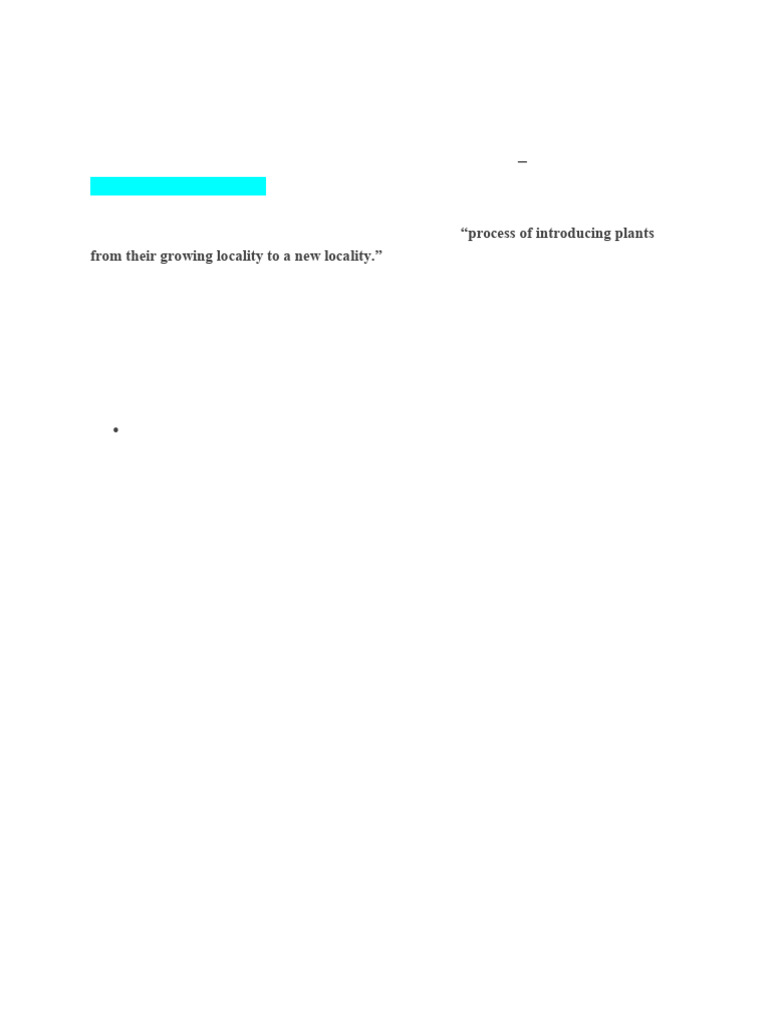 Plant Introduction and Acclimatization Guide | PDF | Plant Breeding ...