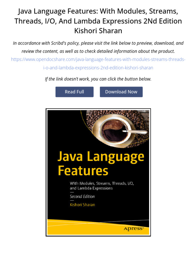 Java Language Features: With Modules, Streams, Threads, I/O, and Lambda Expressions 2nd Edition ...