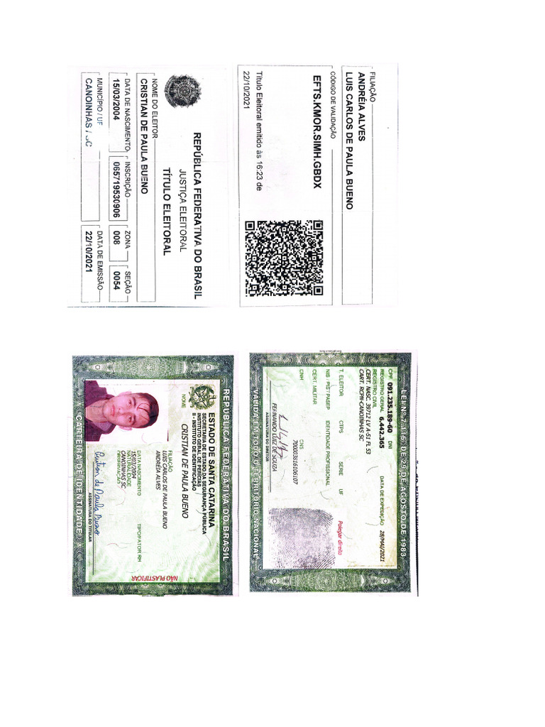 RG e Titulo de Eleitor | PDF