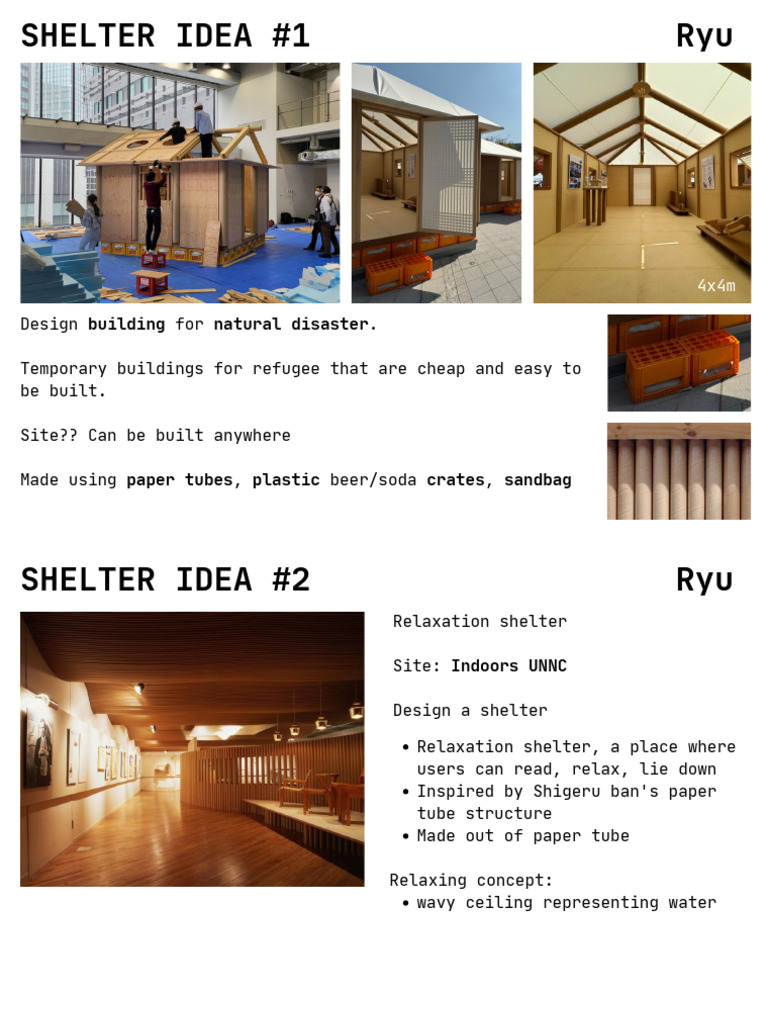 Innovative Disaster Relief Shelter Designs | PDF