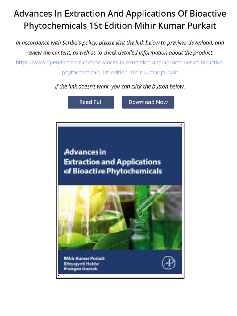 Advances in Extraction and Applications of Bioactive Phytochemicals 1st ...