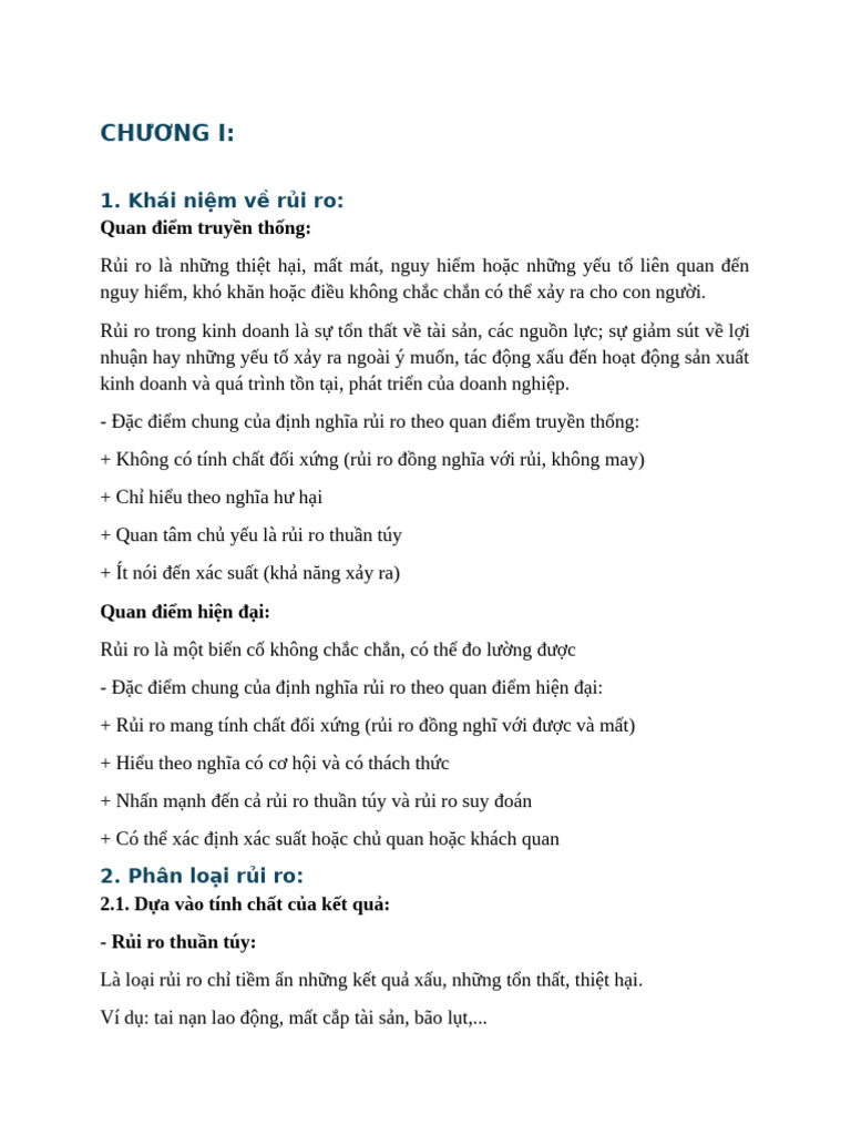 QUẢN TRỊ RỦI RO | PDF