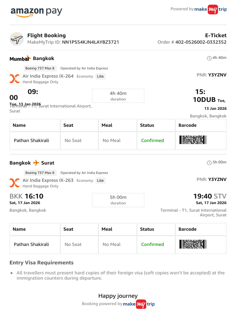 Air India Express Flight Booking Details | PDF | Travel Visa | Aviation