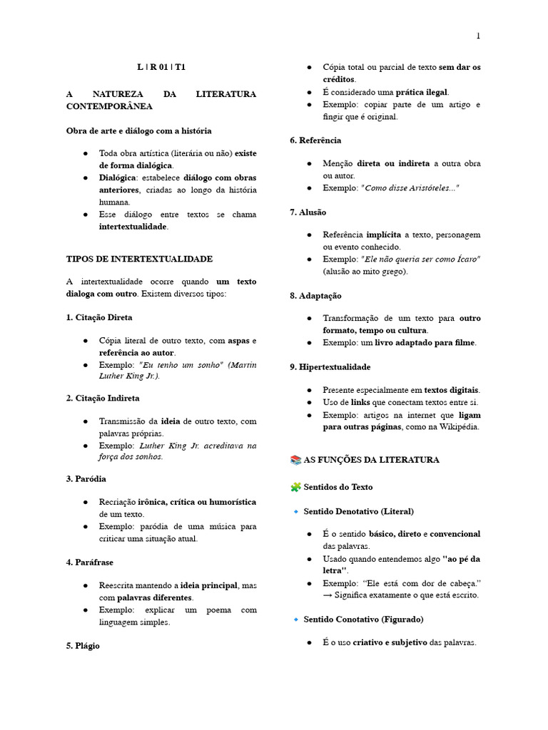 L - R 01 - T1 | PDF | Pensamento | Estética