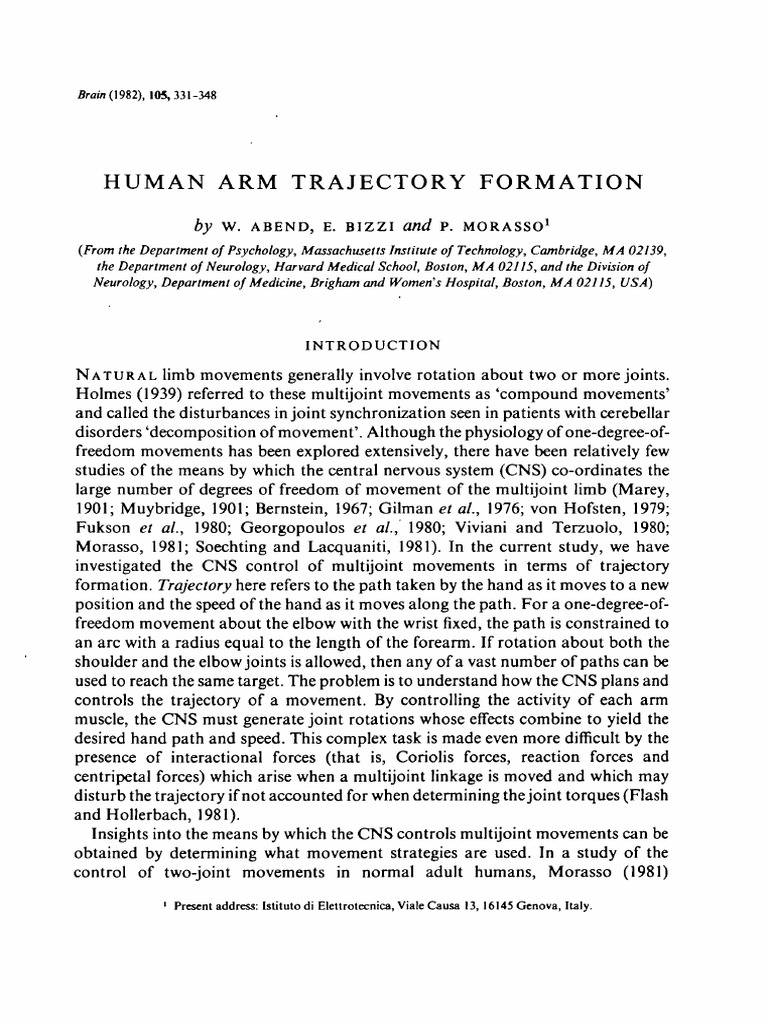 Human Arm Trajectory Control Study | PDF | Acceleration | Force