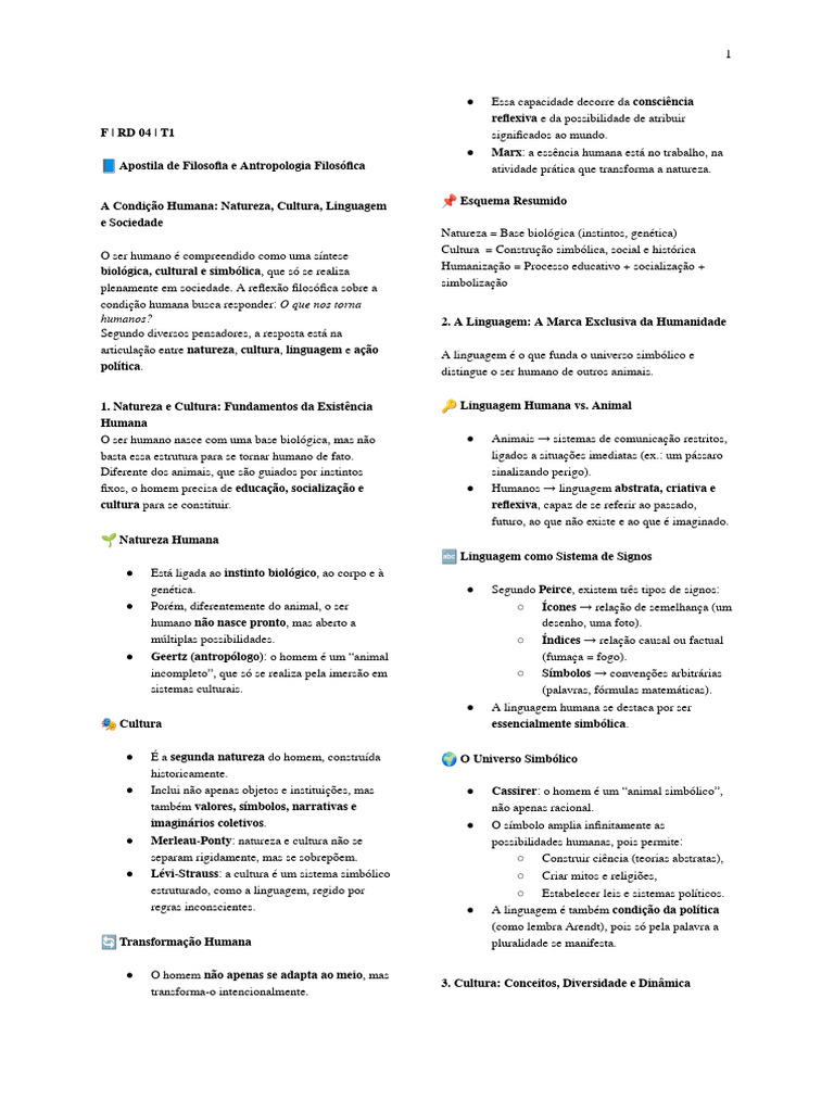 F - R 04 - T1 | PDF | Humano | Natureza humana