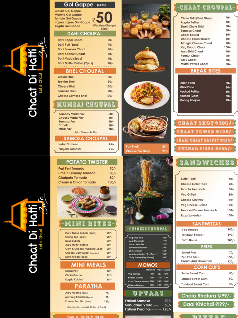 Chaat Di Hatti Menu | PDF