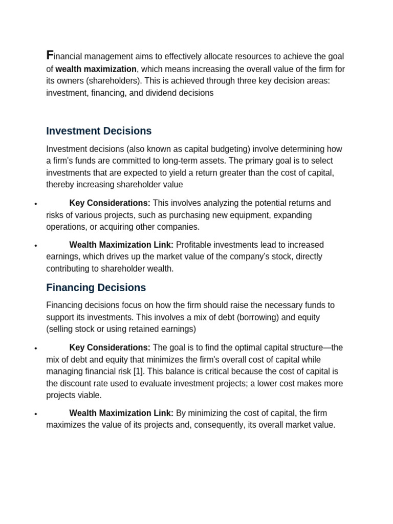 Financial Management | PDF | Cost Of Capital | Investing